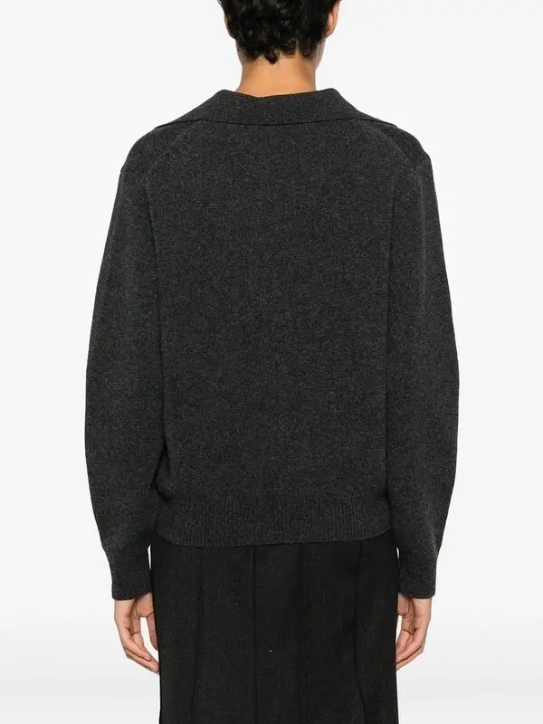 Victoria Beckham Polo Collar Knitted Sweater - Gray