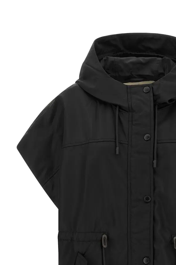 Max Mara Quilted Hooded Gilet - Black