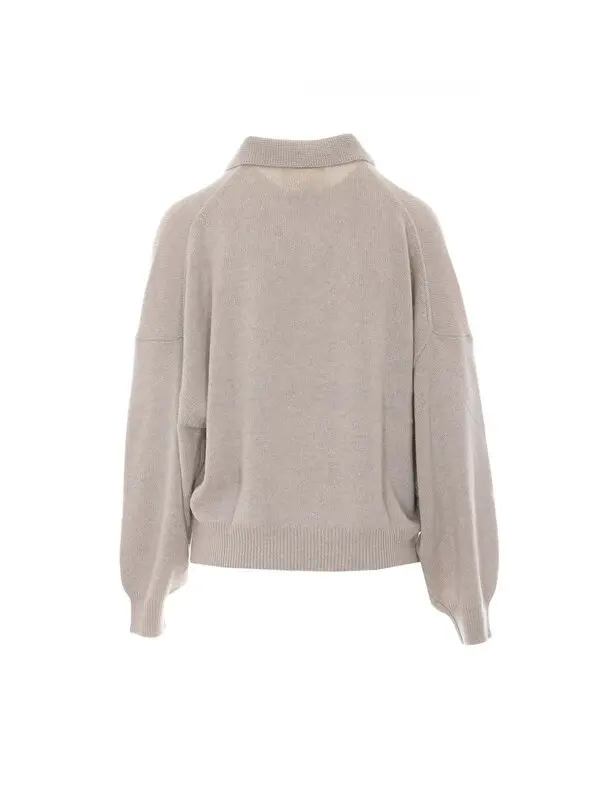 LISA YANG Etta Knitted Polo Shirt - Beige