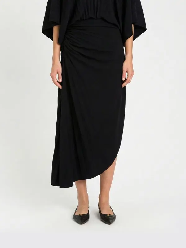 TWINSET Gathered Slit Midi Skirt