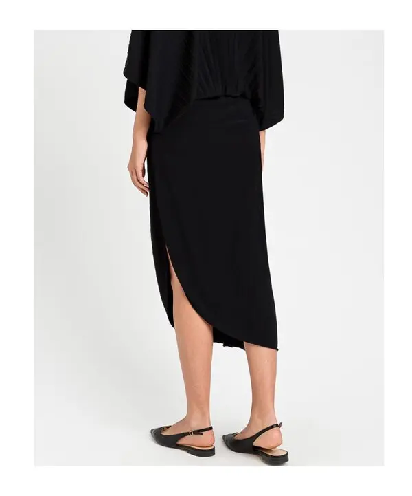 TWINSET Gathered Slit Midi Skirt
