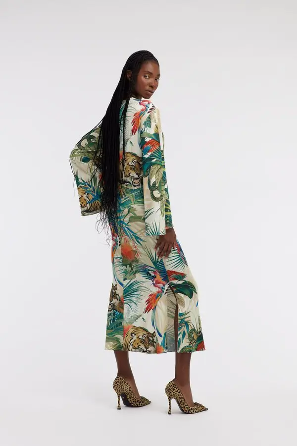 Roberto Cavalli Jungle-print Wrap Dress
