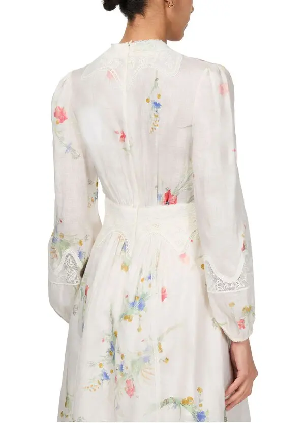 Zimmermann Lace Plunge Midi Dress
