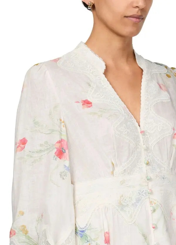 Zimmermann Lace Plunge Midi Dress