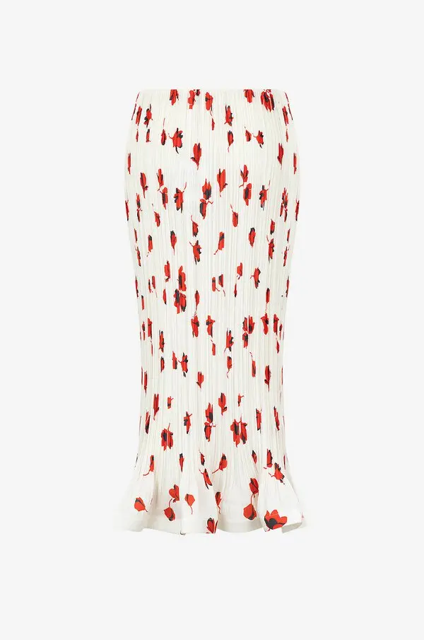 SELF-PORTRAIT Floral Pleated Midi Skirt