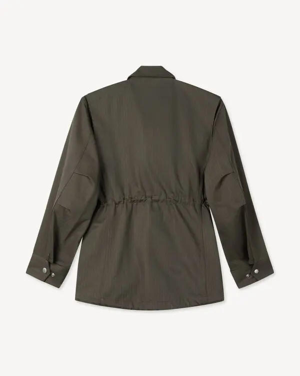 Kenzo Emblem' Military Jacket In Herringbone Cotton