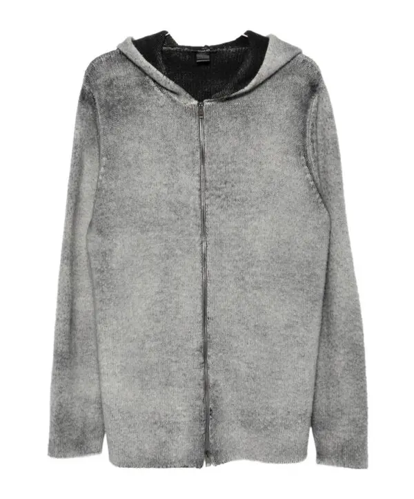 Avant Toi Long-sleeved Zip-up Hooded Cardigan
