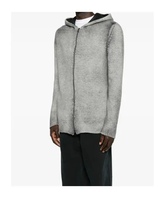 Avant Toi Long-sleeved Zip-up Hooded Cardigan