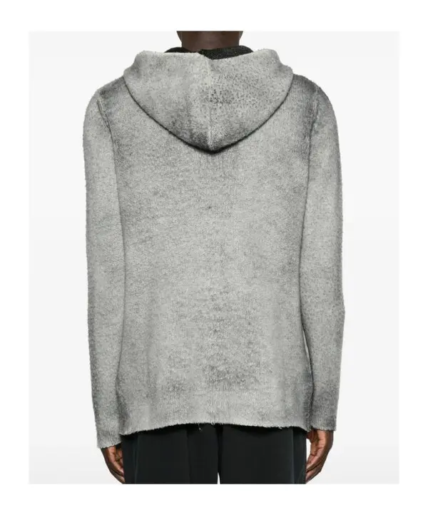 Avant Toi Long-sleeved Zip-up Hooded Cardigan