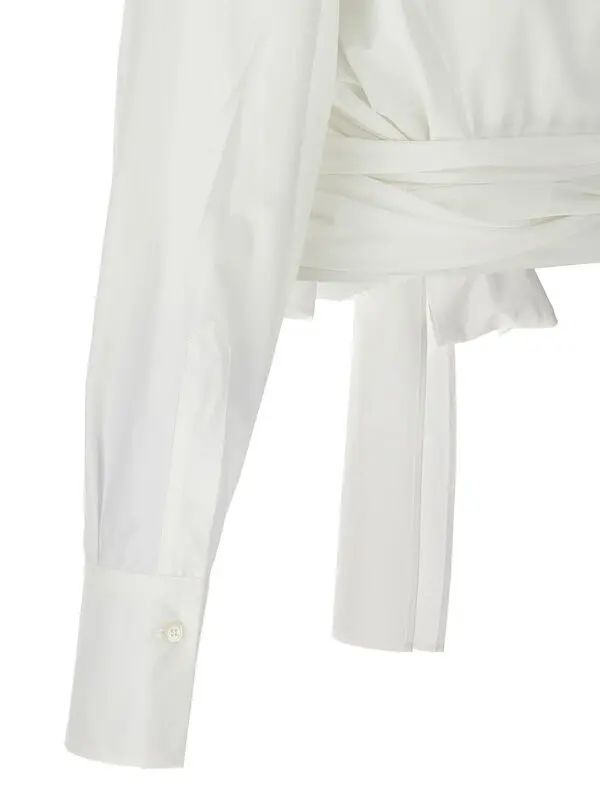 Fabiana Filippi Wrap Shirt With Buttoned Cuffs And Knot Detailing