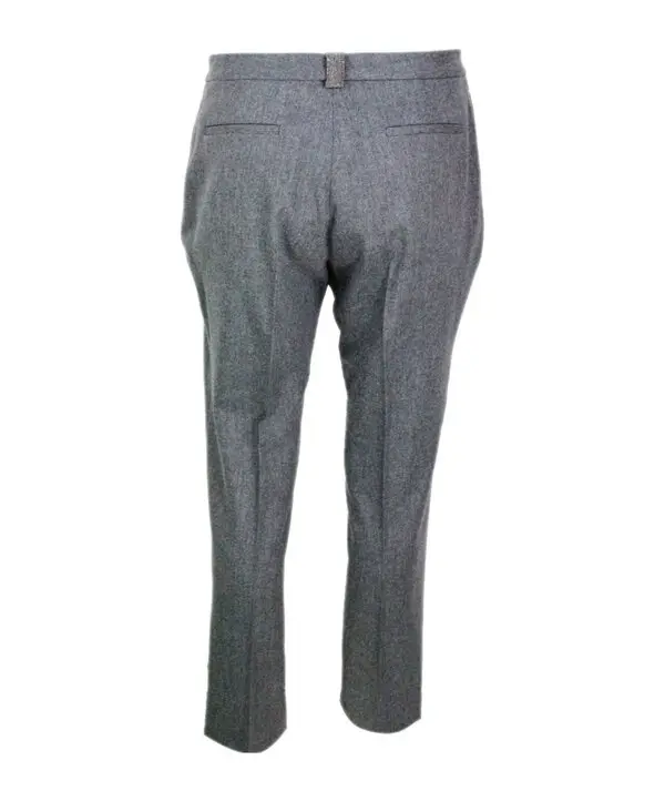 Fabiana Filippi Embellished Straight Leg Trousers - Gray