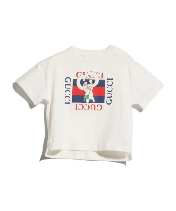 Gucci Baby Cotton T-shirt With Print - White