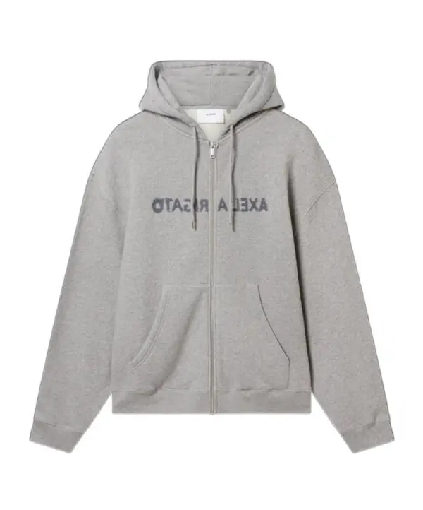 Axel Arigato Rhys Logo-embroidered Zip-up Hoodie - Grey