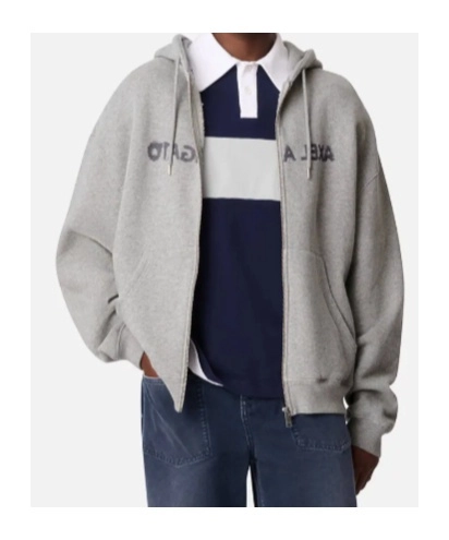 Axel Arigato Rhys Logo-embroidered Zip-up Hoodie - Grey