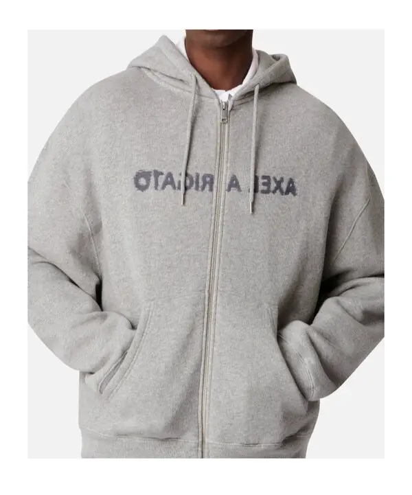 Axel Arigato Rhys Logo-embroidered Zip-up Hoodie - Grey