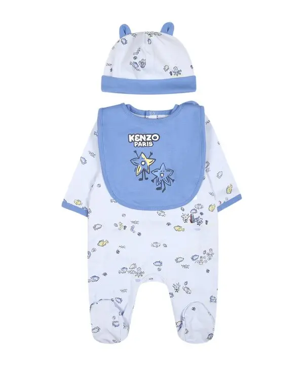 Kenzo Logo Jumpsuit Hat Bib Set
