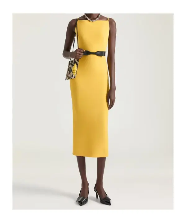 Givenchy Sliced Midi Dress In Crepe Cady