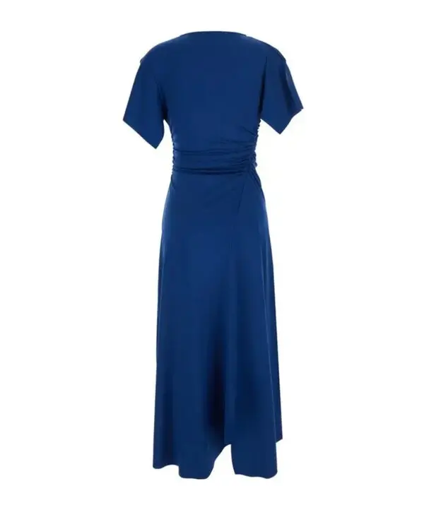Victoria Beckham Blousey Midi Dress With Elastic Waistband