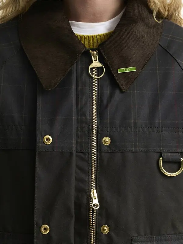 Barbour Tartan Spey Wax Jacket - Black