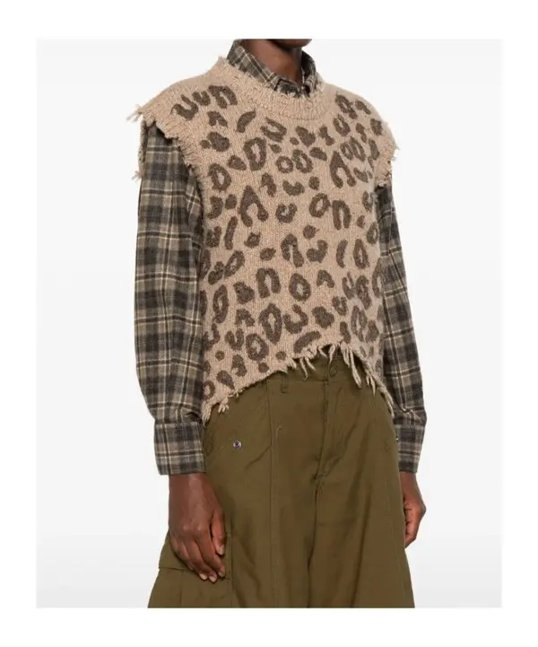 R13 Leopard-pattern Top