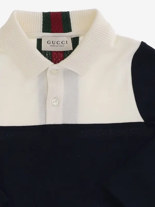 Gucci Baby Cotton One-piece With Web Detailing