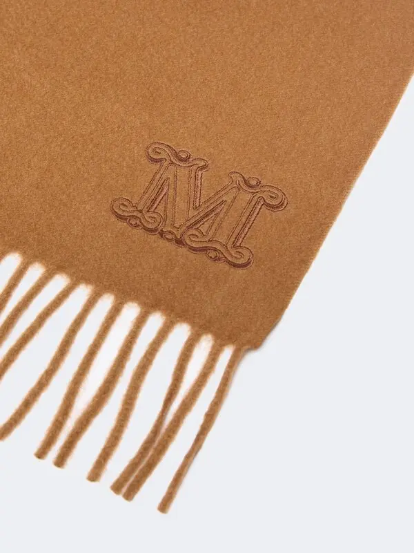 Max Mara Logo-embroidered Fringed Scarf