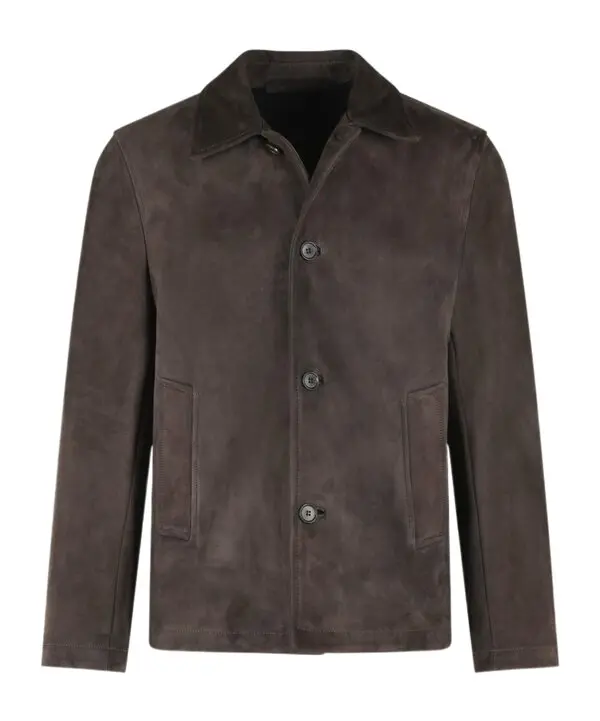 SALVATORE SANTORO Long-sleeve Jacket With Classic Collar And Button Closure