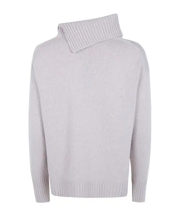 ANNECLAIRE Asymmetric Roll-neck Sweater With Ribbed Details