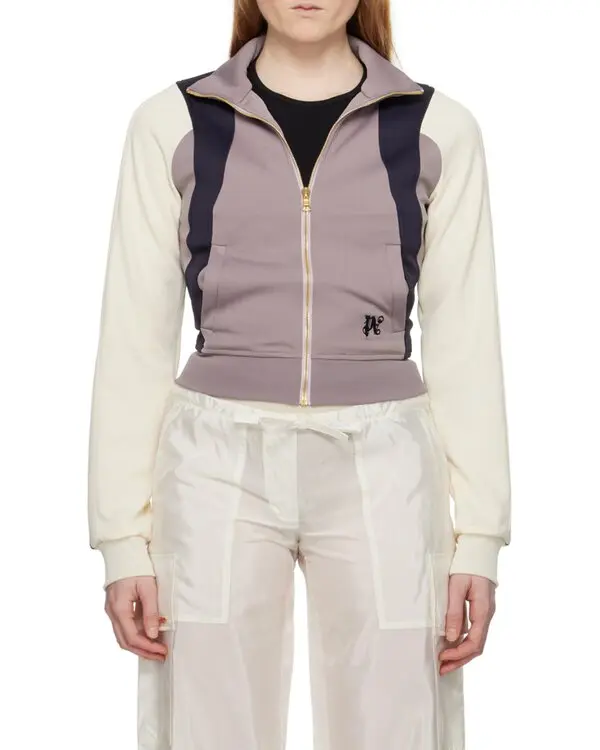 Palm Angels Pa Monogram Embroidered Colour-blocked Track Jacket