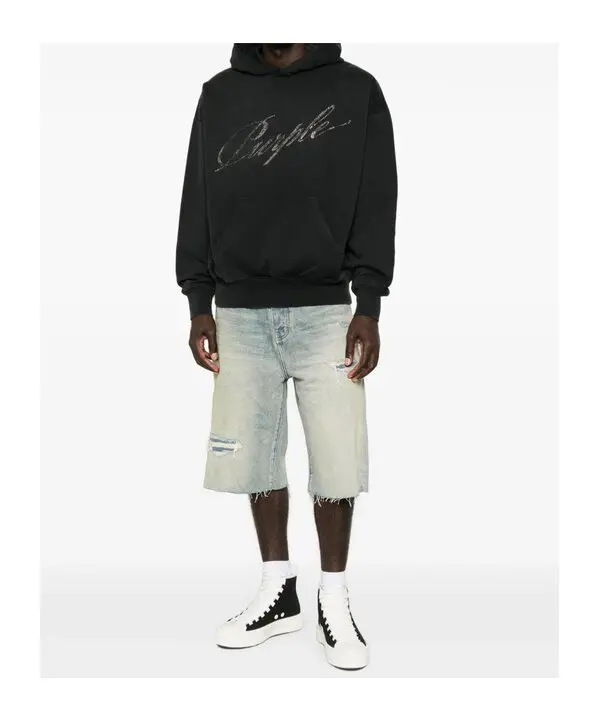 PURPLE BRAND Belt Loop Denim Shorts