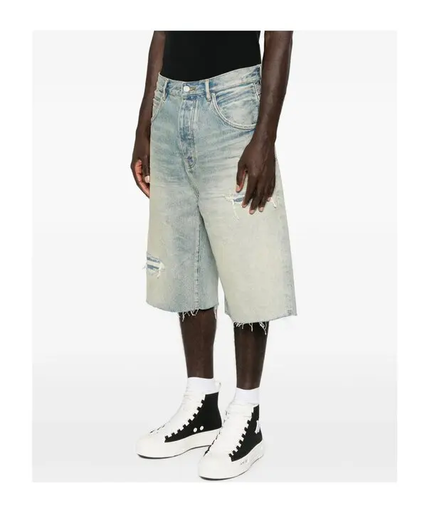 PURPLE BRAND Belt Loop Denim Shorts