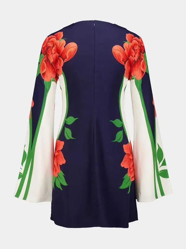 La DoubleJ Floral Bell-sleeve Dress