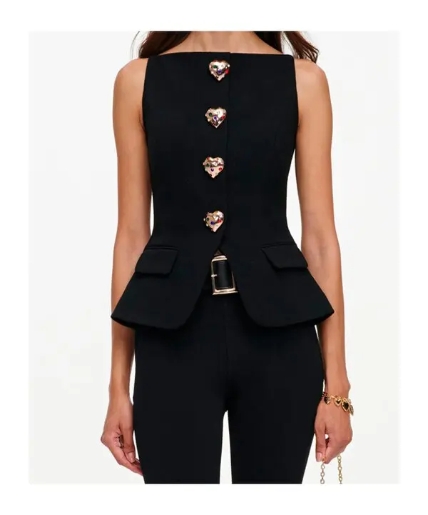 SELF-PORTRAIT Wool Crepe Top