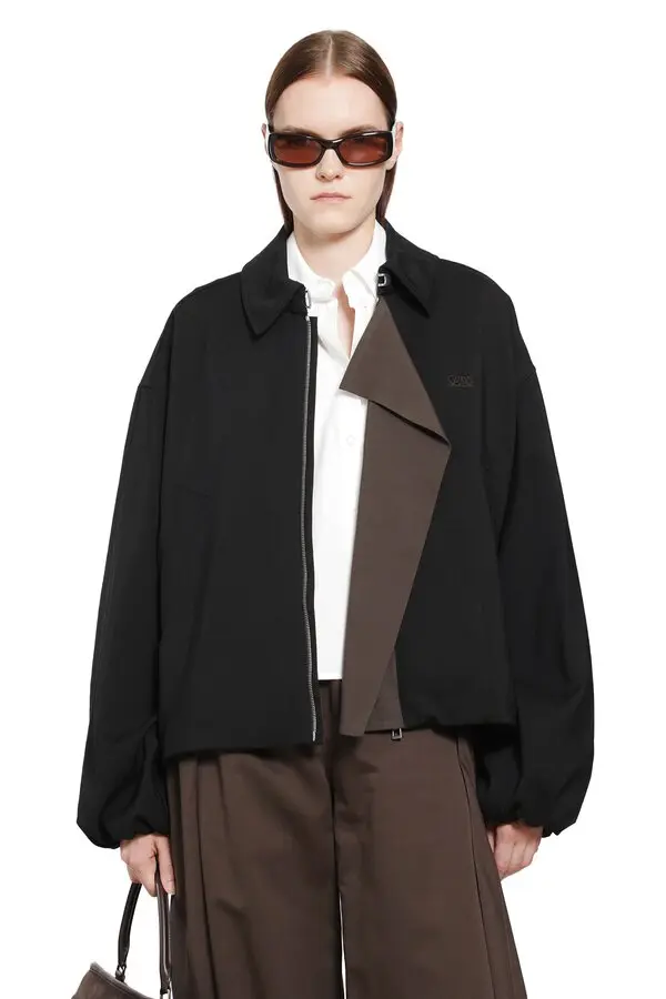 Loewe Viscose Wool Harrington Jacket - Black