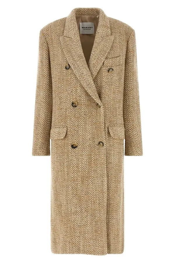 Isabel Marant Étoile Pilda Herringbone Wool Blend Double-breasted Coat