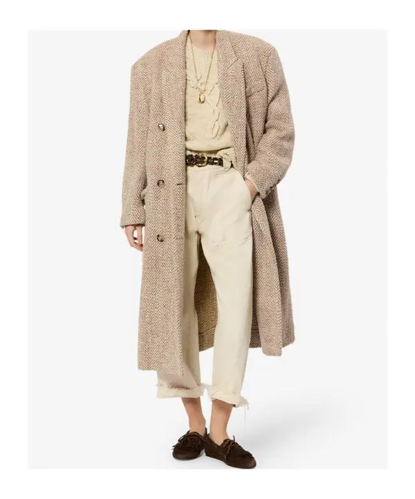 Isabel Marant Étoile Pilda Herringbone Wool Blend Double-breasted Coat