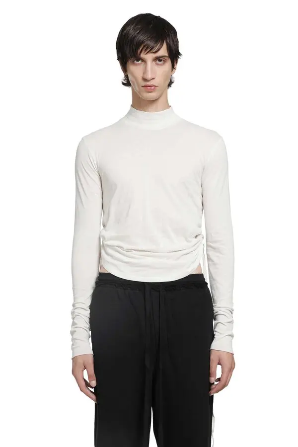ANN DEMEULEMEESTER Lenart Wrinkled Mock Neck Top
