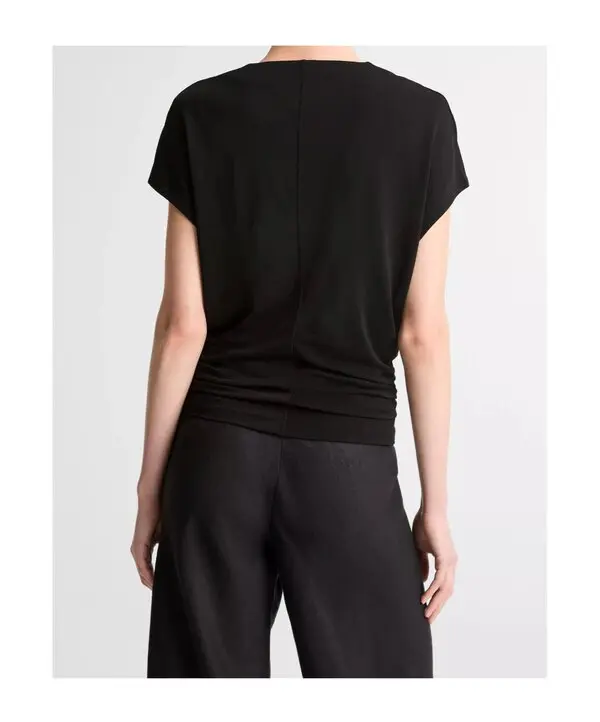Vince Crepe Flutter-sleeve V-neck Top