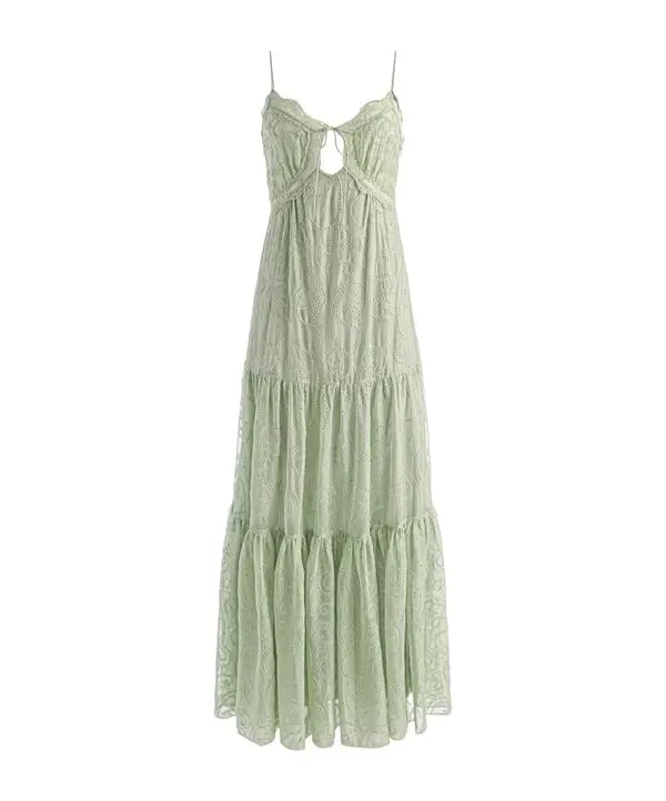 ALICEOLIVIA Nicky Tiered Maxi Dress