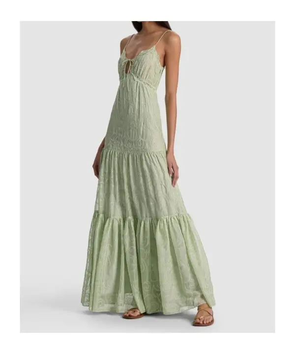 ALICEOLIVIA Nicky Tiered Maxi Dress