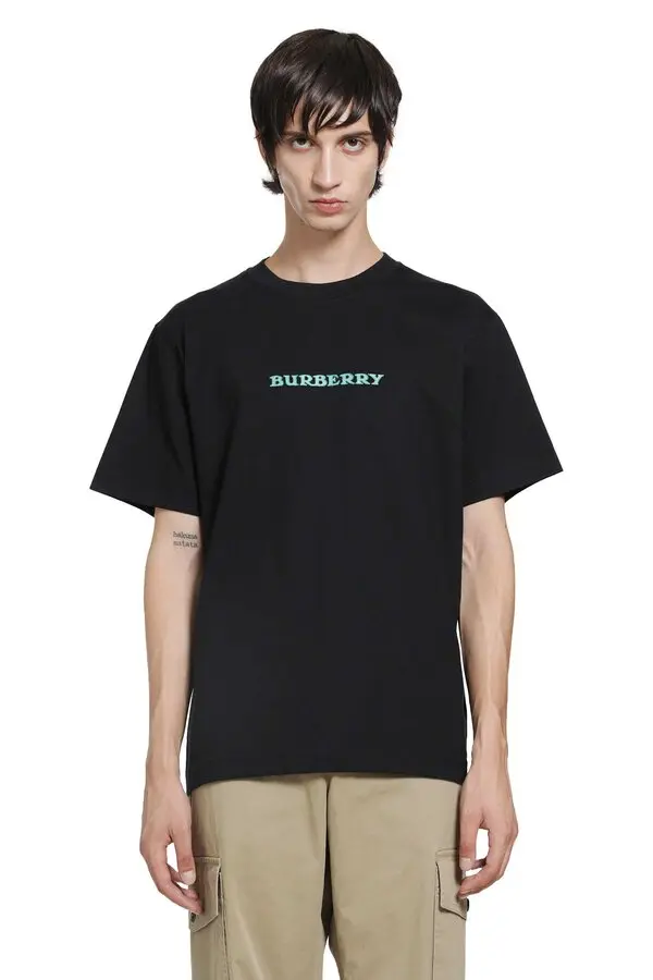 Burberry Heritage Logo Cotton T-shirt - Black