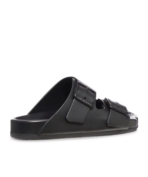 Balenciaga Buckle Slide-on Sandals - Black