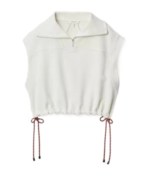 Rag & Bone Vintage Terry Half-zip Muscle Tee - Cream