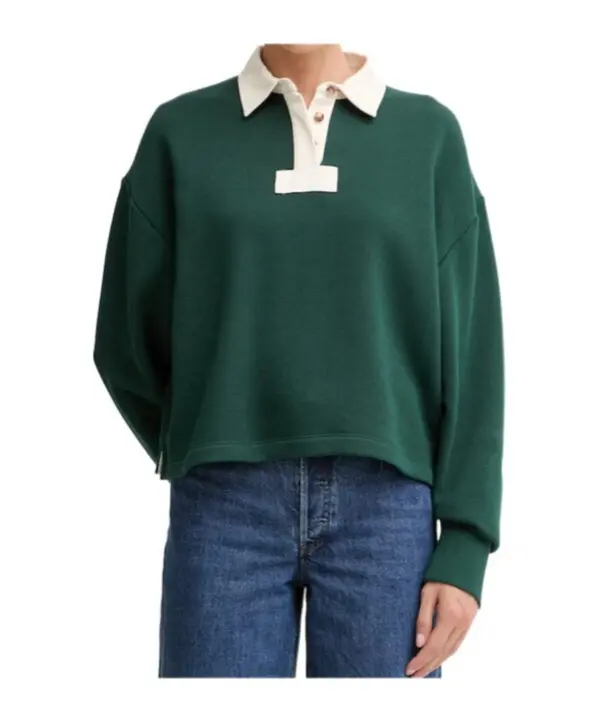 Rag & Bone Long Sleeve Sweatshirt With Button-down Collar