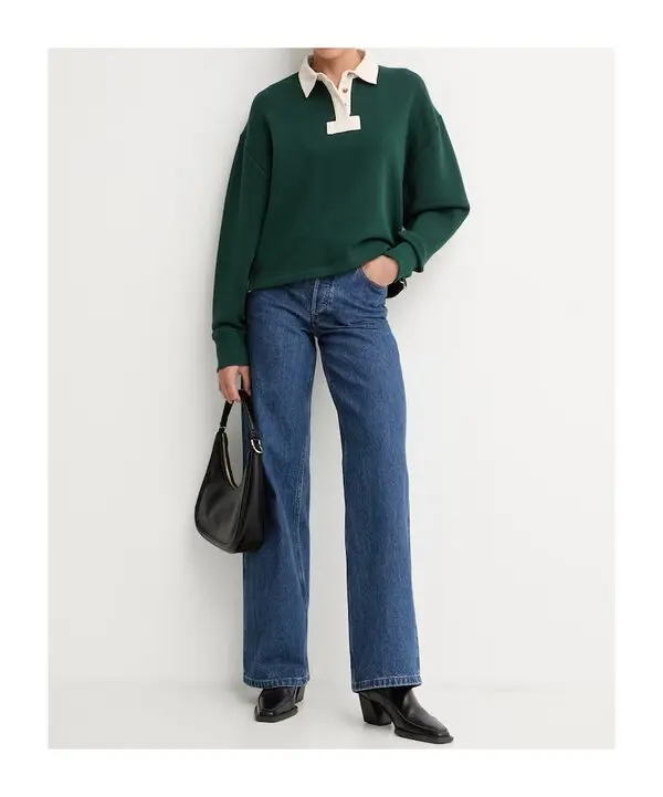 Rag & Bone Long Sleeve Sweatshirt With Button-down Collar