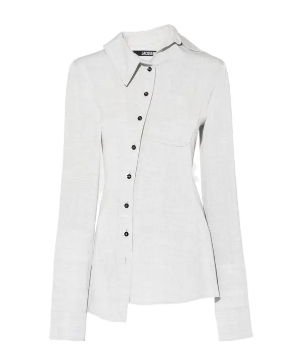 Jacquemus La Chemise Pablo Asymmetric Shirt - Light Gray