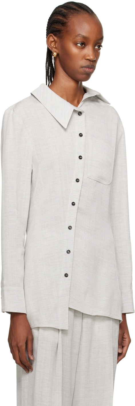Jacquemus La Chemise Pablo Asymmetric Shirt - Light Gray
