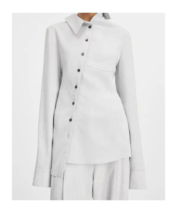 Jacquemus La Chemise Pablo Asymmetric Shirt - Light Gray