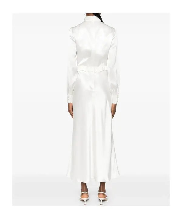 Alessandra Rich High-neck Ruffled Silk Midi Dress