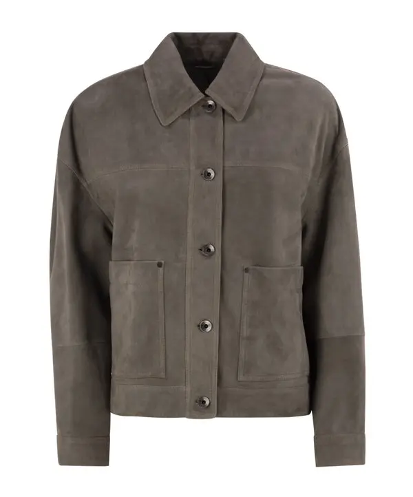Brunello Cucinelli Couture Leather Shirt Jacket